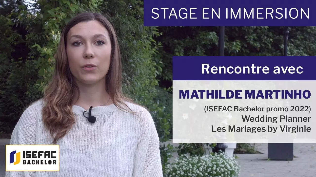 Stage : Mathilde, wedding planner | ISEFAC